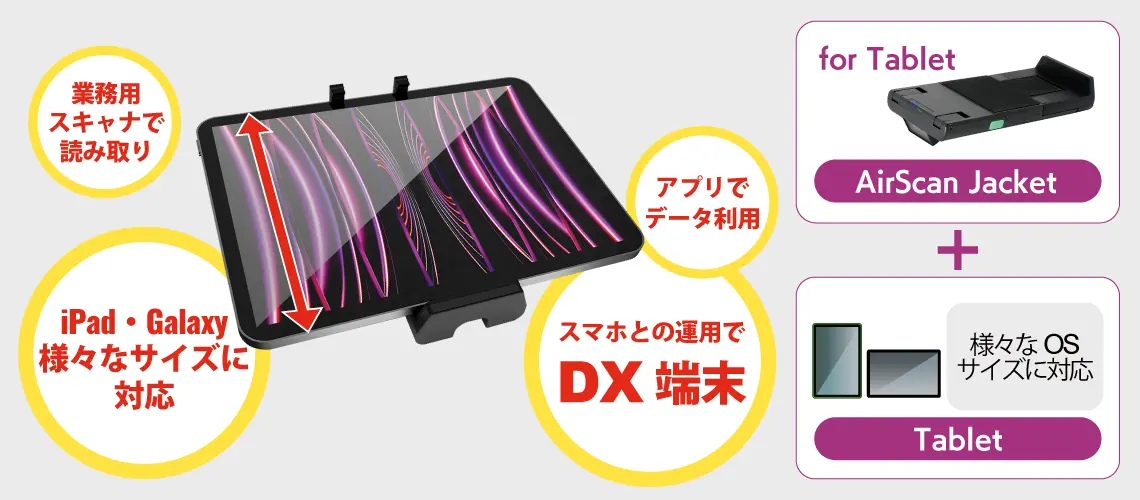 AirScan Jacket for Tablet ジャケットタイプ2Dコードスキャナ タブレット対応モデル｜ウェルコムデザイン